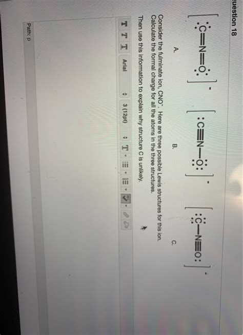 Solved Question 18 Consider The Fulminate Ion Cno Here