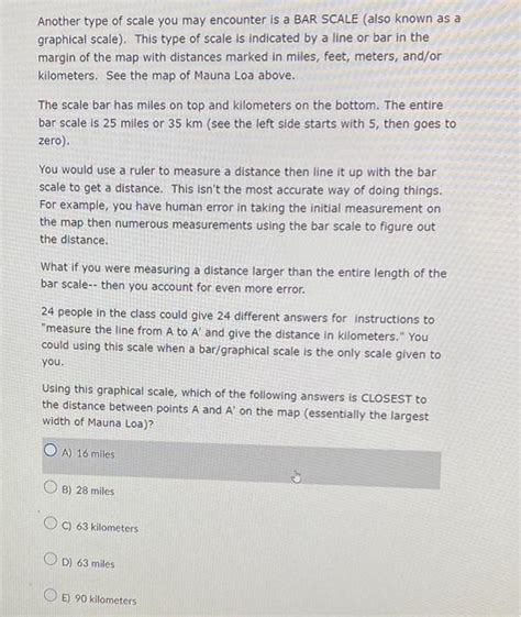 Solved Scale Is The Comparison Relating The Size Of A Map To Chegg Com
