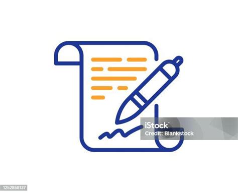 계약 문서 줄 아이콘입니다 계약 파일 서명 기호입니다 벡터 0명에 대한 스톡 벡터 아트 및 기타 이미지 0명 계약서 고급 Istock