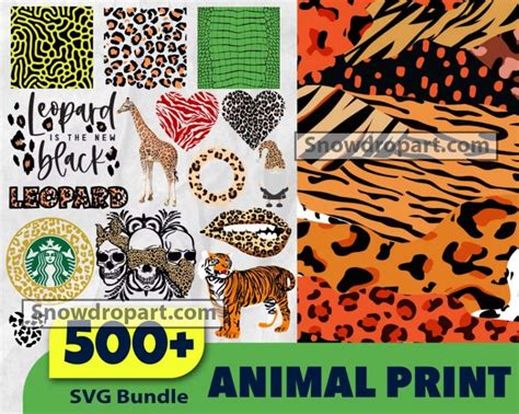 500 Animal Print Svg Bundle Wild Animal Svg Animal Print Svg