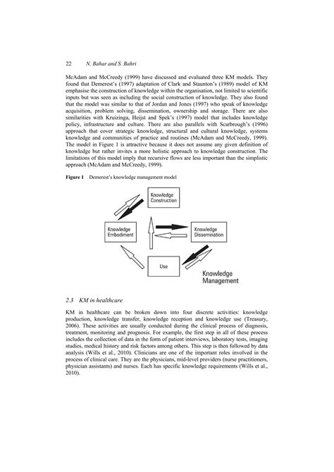 knowledge management process model for healthcare organization pdf