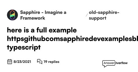 Here Is A Full Example Sapphire Imagine A Framework