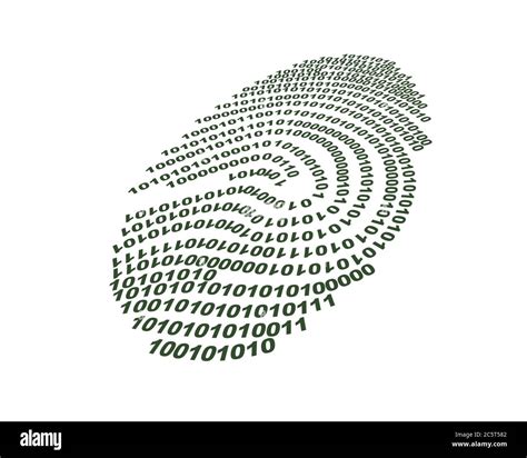 Fingerprint Made With Binary Code Futuristic Bionic Concept Made In 2d