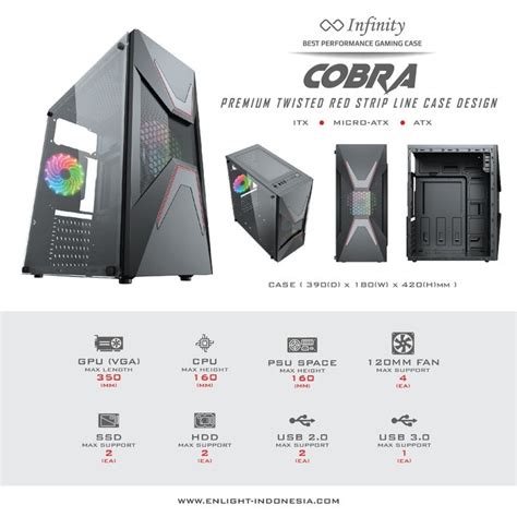 Jual Casing Infinity Cobra ATX Casing Casing Gaming Infinity ATX Shopee Indonesia
