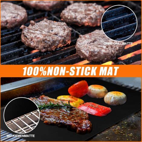 Tapis de Cuisson pour Barbecue x cm Set de Feuilles de BBQ Réutilisable Extérieur