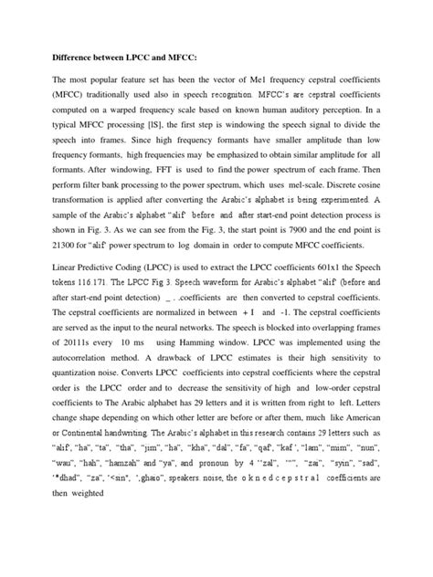 Difference Between Lpcc And Mfcc Pdf