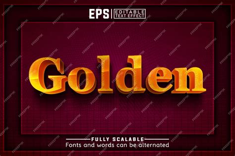 Premium Vector Golden 3d Editable Text Effect