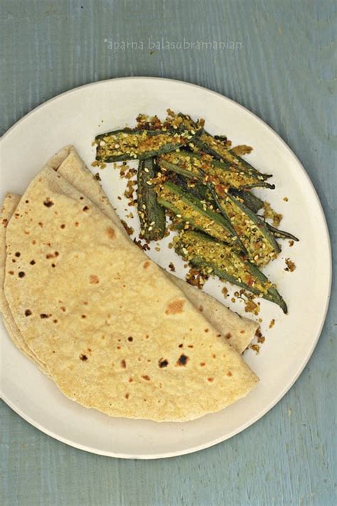 Bhindi Sambhariya Gujrathi Style Stuffed And Pan Fried Okra Gf V