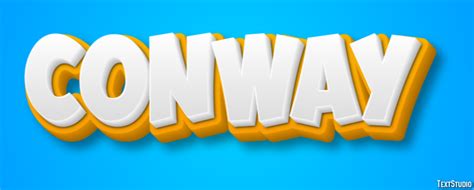 Conway Yellow White 3d Text Effect Generator