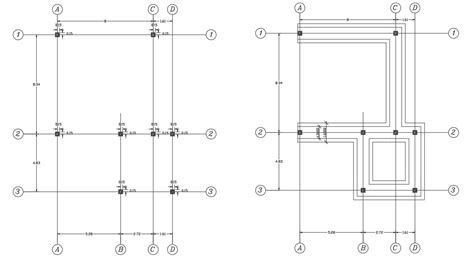 Footing Layout Details Plan In Autocad Dwg File Cadbull