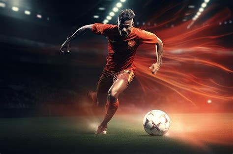 Premium Photo A Dynamic Shot Of A Soccer Player Making A Swift