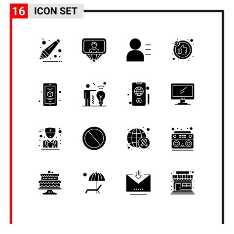 Set Of 16 Modern Ui Icons Symbols Signs For Man Smartphone Person