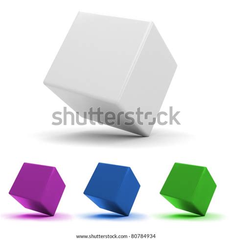 3d Shiny Colorful Cubes On White Stock Illustration 80784934