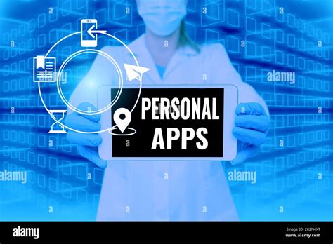 Conceptual Caption Personal Apps Word Written On Organizer Online