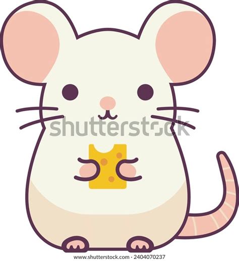 Mouse Eating Cheese Vector Illustration Stock Vector Royalty Free