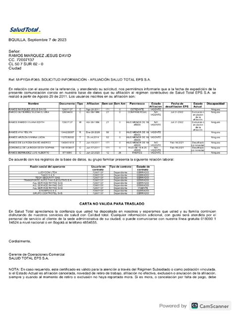 Certificado Salud Total Pdf