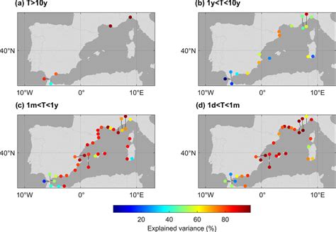 Percentage Of Variance In The Original Tide Gauge Series Explained By Download Scientific