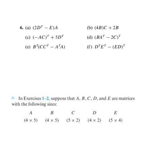 solved 6 a 2dt ea b 4b 2b c ac 5d e