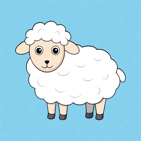 Cute White Sheep Cartoon Vector Art Illustration Premium Ai Generated