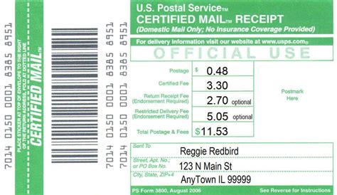Certified Mail Receipt Template Emetonlineblog