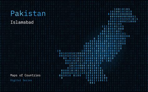 Pakistan Map Shown In Binary Code Pattern Tsmc Matrix Numbers Zero One Stok Vektör Sanatı And 1