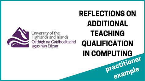 teachers reflections on additional teaching qualification in computing
