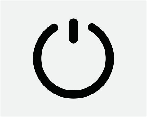 On Off Power Icon Shutdown Start Computer Switch Control Round Circle Black White Sign Symbol