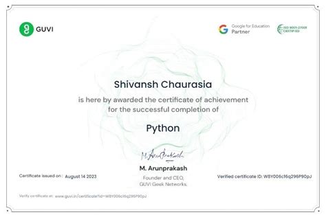 shivansh chaurasia on linkedin with the help of guvi geek networks