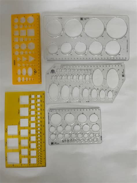Drafting Templates Circular Square Polygonal Ellipse Hobbies