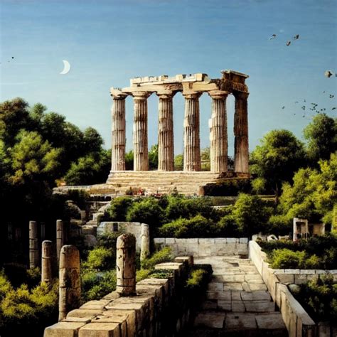 Athenian Akropolis Converted Into Gardens Bce Midjourney