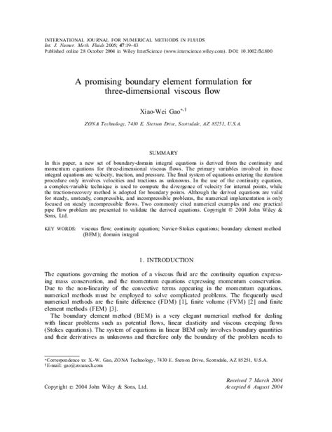 Pdf A Promising Boundary Element Formulation For Three Dimensional