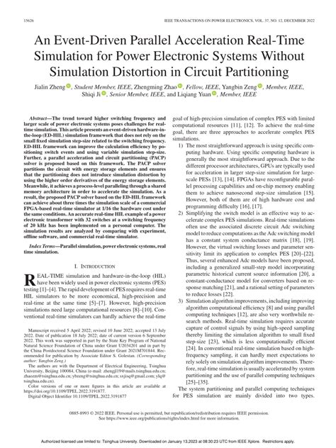 Pdf An Event Driven Parallel Acceleration Real Time Simulation For