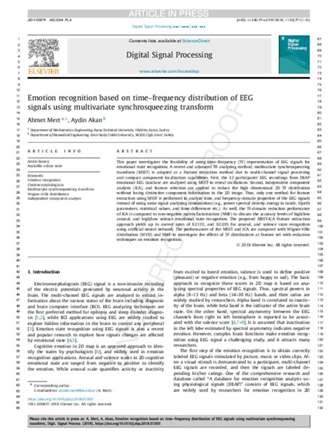 Pdf Emotion Recognition Based On Timefrequency Distribution Of Eeg