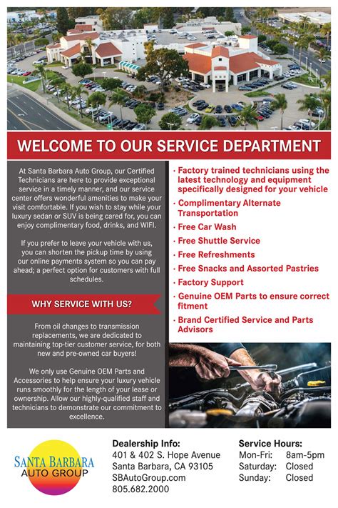 Welcome To Our Service Department Santa Barbara Auto Group