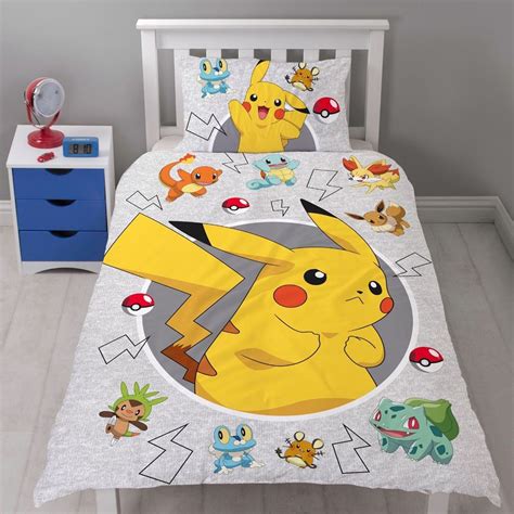 Pokemon Go Duvet Cover Catch Single Panel Pikachu Bedding New Ebay