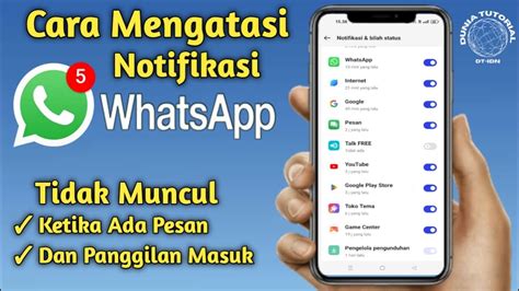 Cara Mengatasi Notifikasi WhatsApp Tidak Muncul Di Hp Realme YouTube