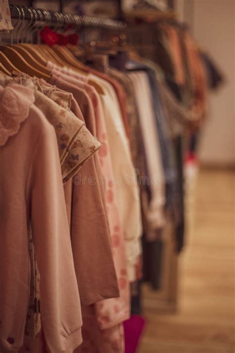 Clothing On Hanger At The Modern Shop Boutique Stock Image Image Of