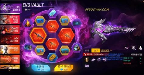 Get AN Evil Howler And Other Evo Gun Skins From Free Fire New Evo Vault Event Free Fire Blog