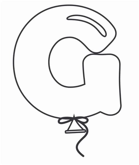 The Letter G Is For Balloon Coloring Page Free Printable Alphabet