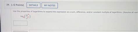 solved [ 2 ﻿points]use the properties of logarithms to