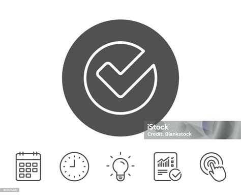 檢查線圖示核准的刻度線標誌向量圖形及更多光圖片 光 分析 剔號 Istock