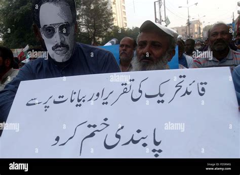 Supporters Of Muttahida Qaumi Movement Mqm Labour Division Are