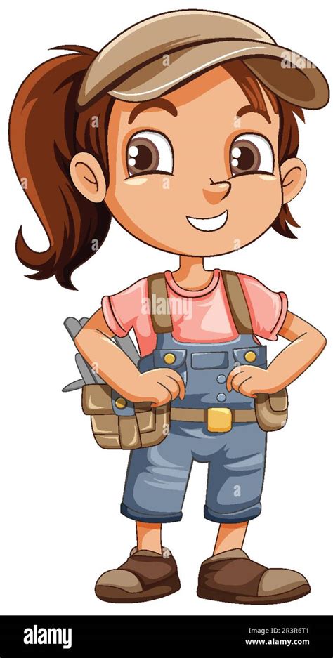 Maintenance Girl Cartoon Character Illustration Stock Vector Image