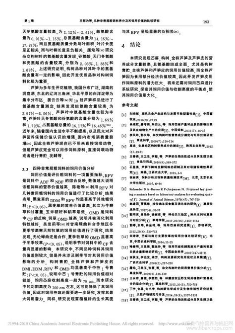 几种非常规粗饲料养分及其饲用价值的比较研究王郝为 麻类作物营养与施肥网