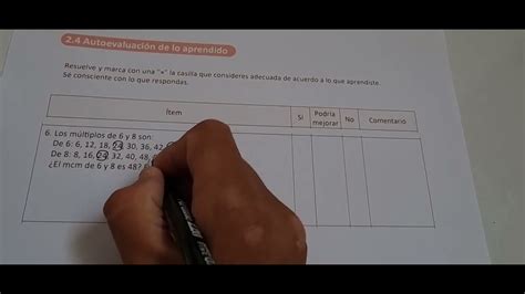 Autoevaluaci N De Lo Aprendido Cuaderno De Ejercicio Numeral