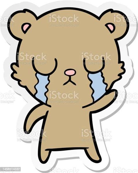 우는 만화 곰의 스티커 곰에 대한 스톡 벡터 아트 및 기타 이미지 곰 낙서 드로잉 눈물 Istock