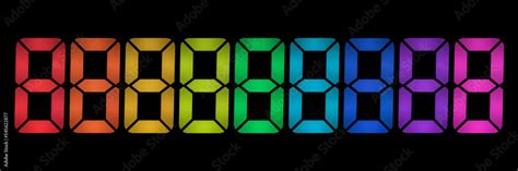Seven Segment Indicators For Hours Timers Dates And Temperatures In Different Colors Blank