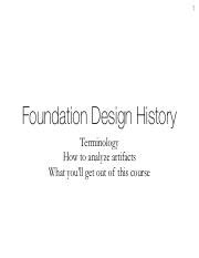 Slideshow 2 How To Analyze Artifacts Pdf 1 Foundation Design History Terminology How To