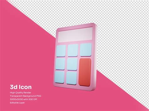 Premium PSD D Isolated Calculator Illustration Render