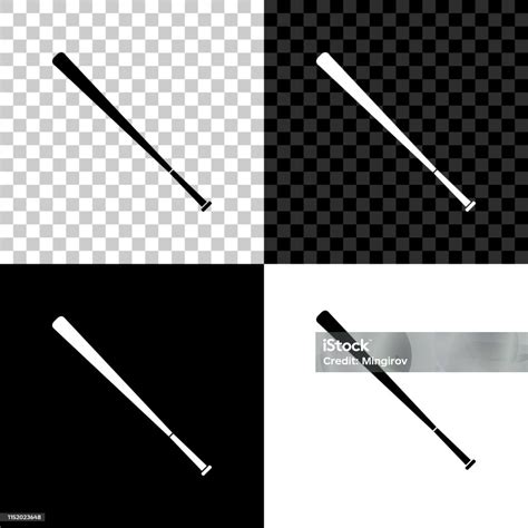 야구 방망이 아이콘 블랙 화이트와 투명 한 배경에 고립 벡터 일러스트 클립아트에 대한 스톡 벡터 아트 및 기타 이미지 클립